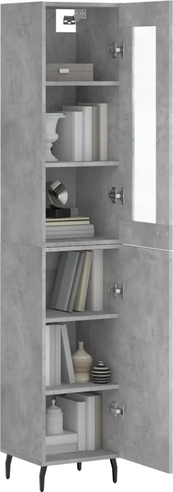 Skříň highboard betonově šedá 34,5x34x180 cm kompozitní dřevo 3199189