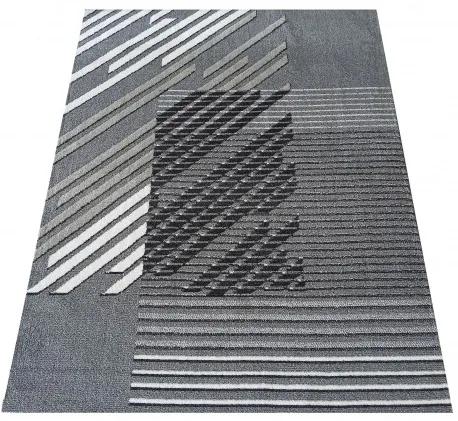 Designový koberec v šedé barvě s pruhy Šířka: 200 cm | Délka: 290 cm