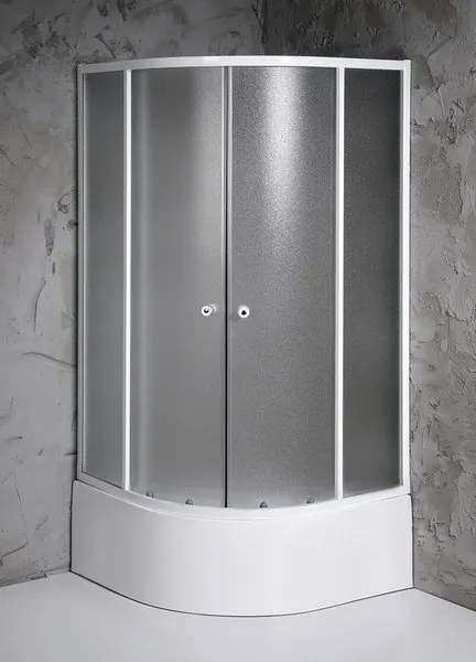 Aqualine, ARLEN čtvrtkruhová sprchová zástěna 800x800mm, sklo BRICK, BTR803