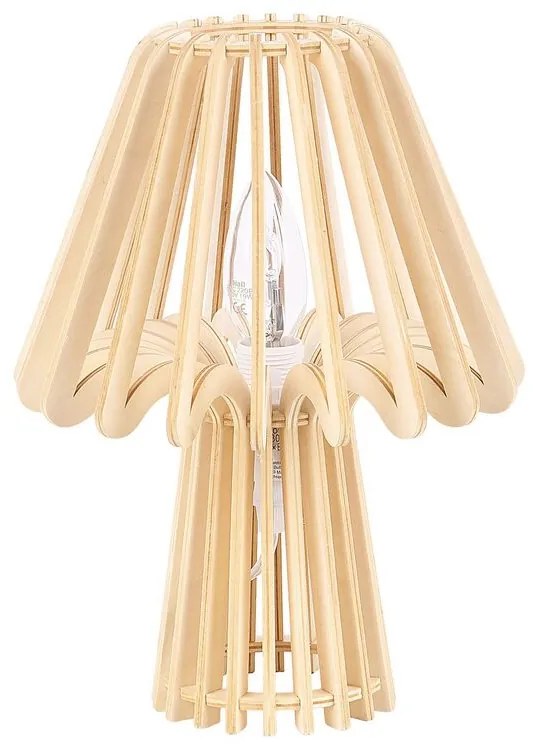 Stolní lampa ze světlého dřeva CLYDE Beliani