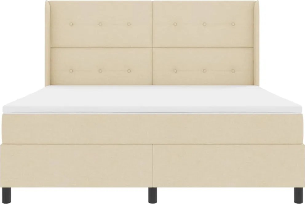 Postel s boxspringem s polštářem Krémová 200 x 180 cm textil 3341663