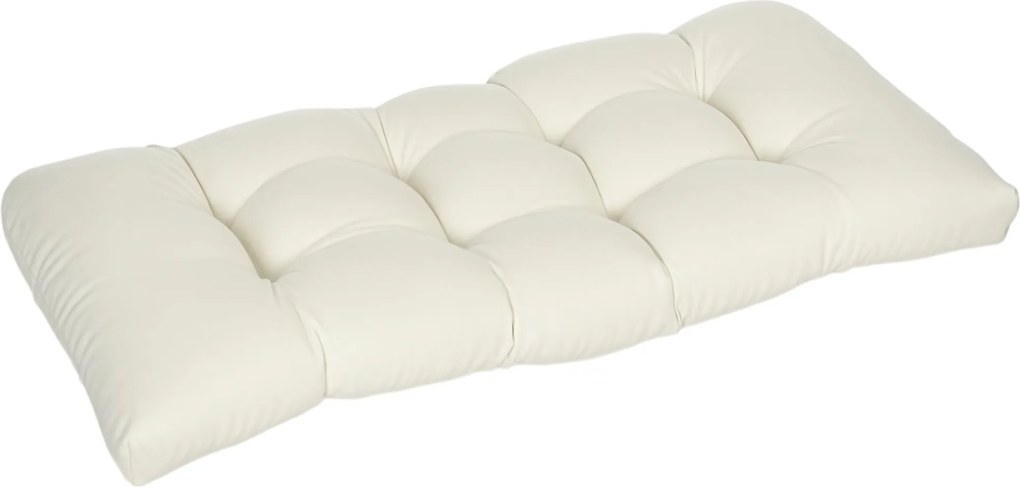 Outsunny Polstr na lavici pro 2 osoby 110x48x8 cm Obdélníkový polstr pro vnitřní i venkovní použití Pratelný s 8 stehy a pohodlným sezením na židle a