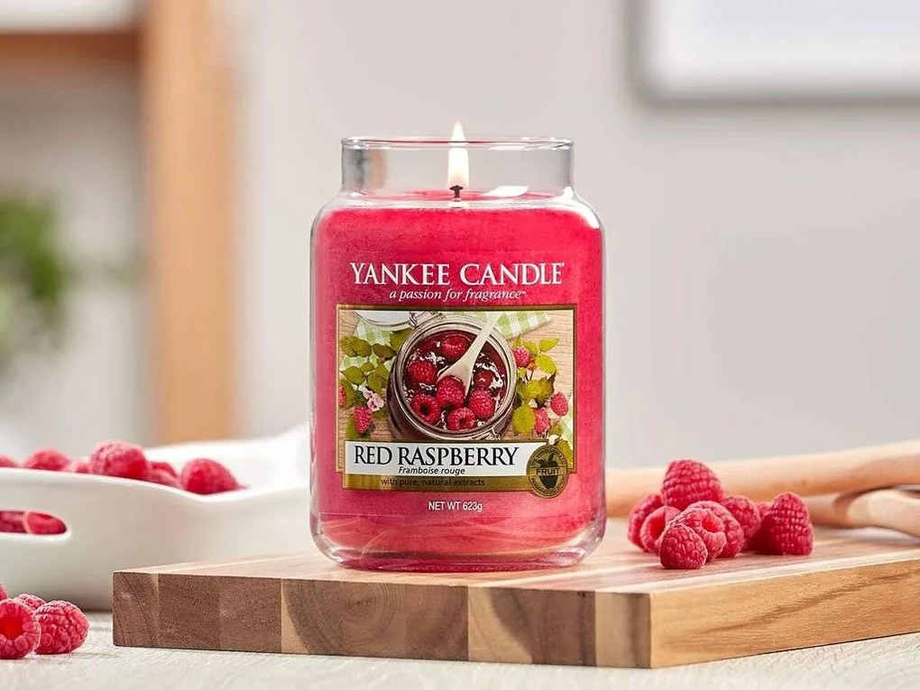 Yankee Candle – votivní svíčka Red Raspberry (Červená malina), 49 g