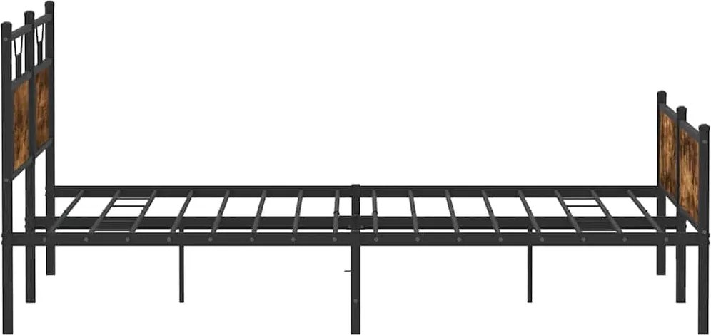 Kovový rám postele bez matrace kouřový dub 160 x 200 cm 3325113