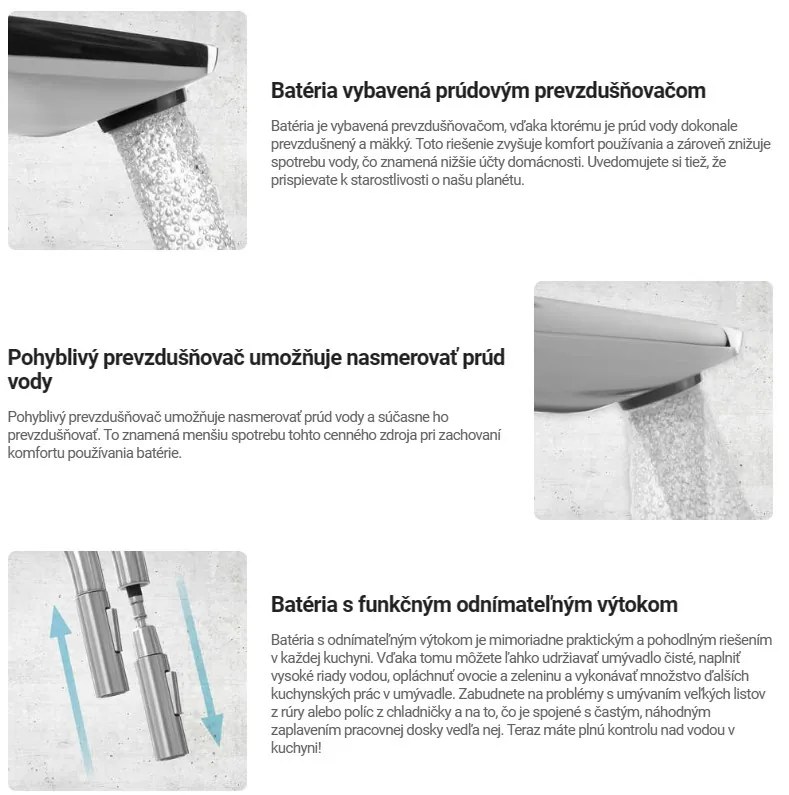 Deante Silia, dřezová baterie s vytahovací sprškou, zlatá matná, DEA-BQS_R73M
