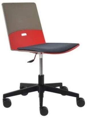 Plastová židle DUETTO - kříž s čalouněným sedákem - 3D4918