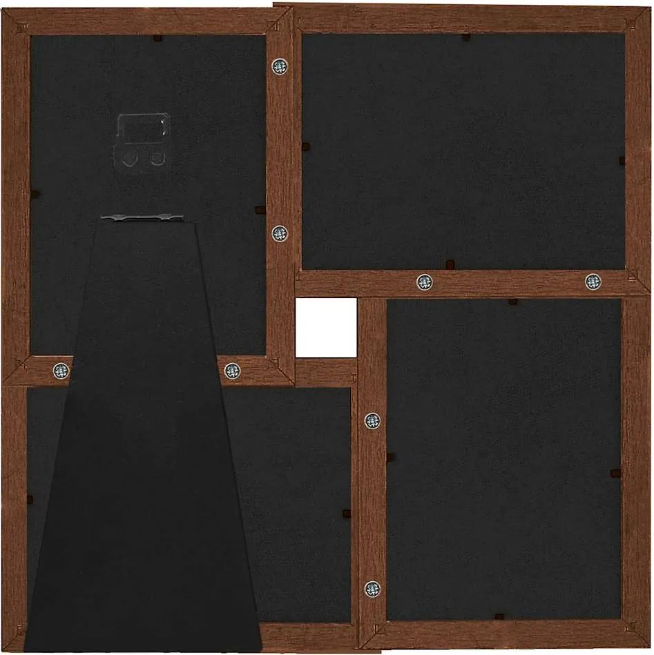 Kolážový fotorámeček na 4 obrázky (13 x 18 cm) tmavě hnědý MDF 332771