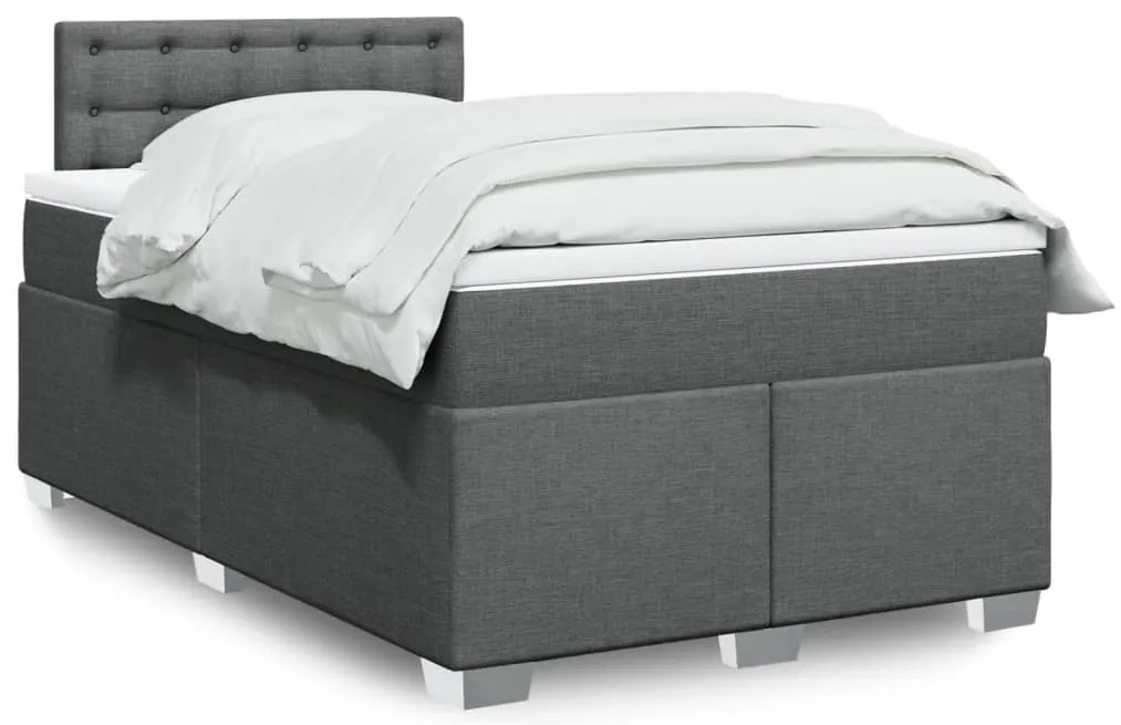 Box spring postel s matrací tmavě šedá 120x200 cm textil 3285870