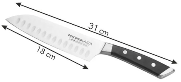 Nůž japonský AZZA SANTOKU 18 cm