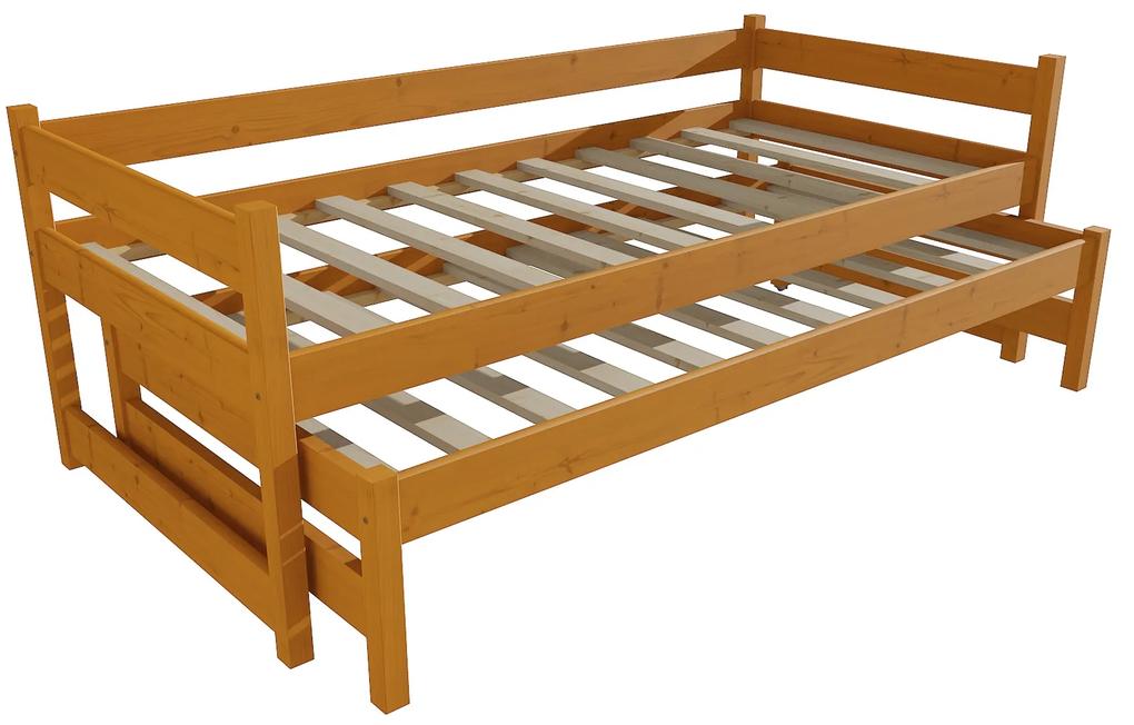 Vomaks Dětská postel s výsuvnou přistýlkou DPV 003 Rozměr: 80 x 200 cm, Barva: barva bílá