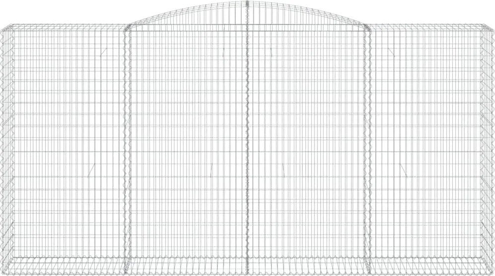 Klenuté gabionové koše 3 ks 400x50x200/220cm pozinkované železo 3147062