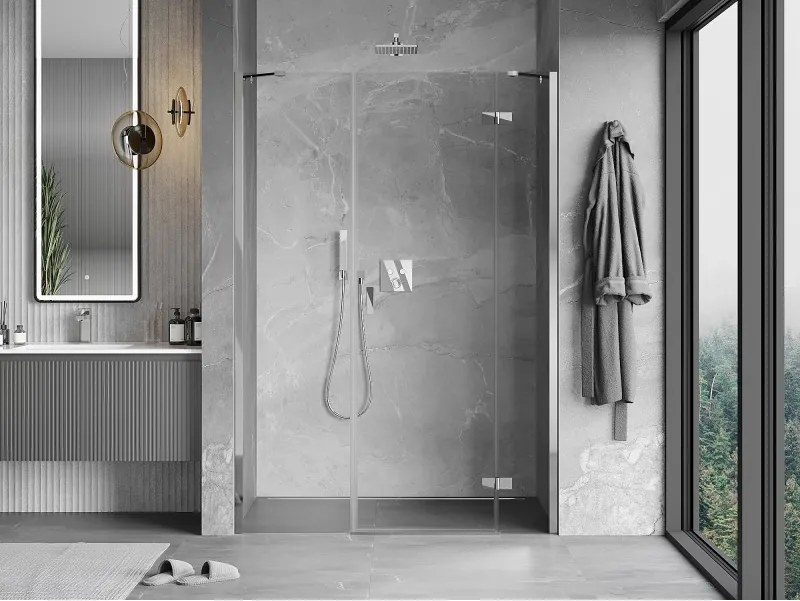 Mexen Mist-H, 1-křídlé sprchové dveře pravé 130 cm, čiré sklo, chromový profil, 8A5-130-001-01-00-P