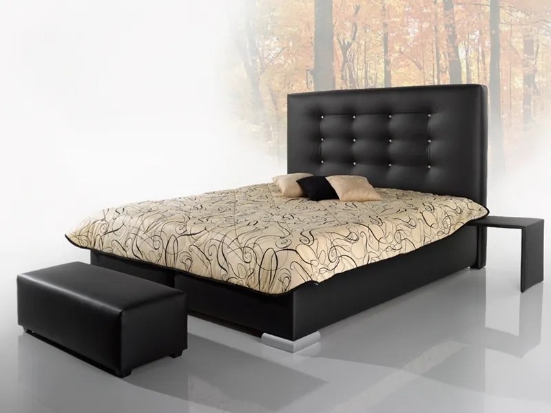 Čalouněná postel GRANDE s vysokým čelem - 180x200 s roštem ND 4, matrací BAZI