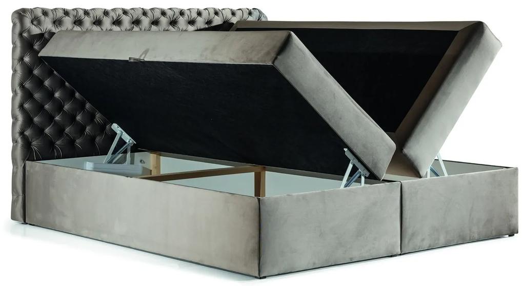 Čalouněná postel 180x200 CLARITA - béžová + topper ZDARMA