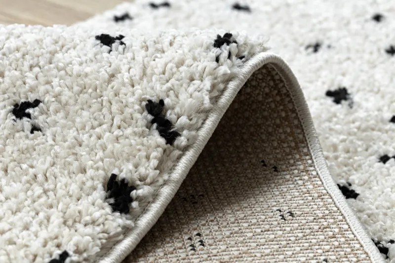 Dywany Łuszczów, Běhoun Berber Syla B752 dots cream, 70x200, bílá, kuchyně