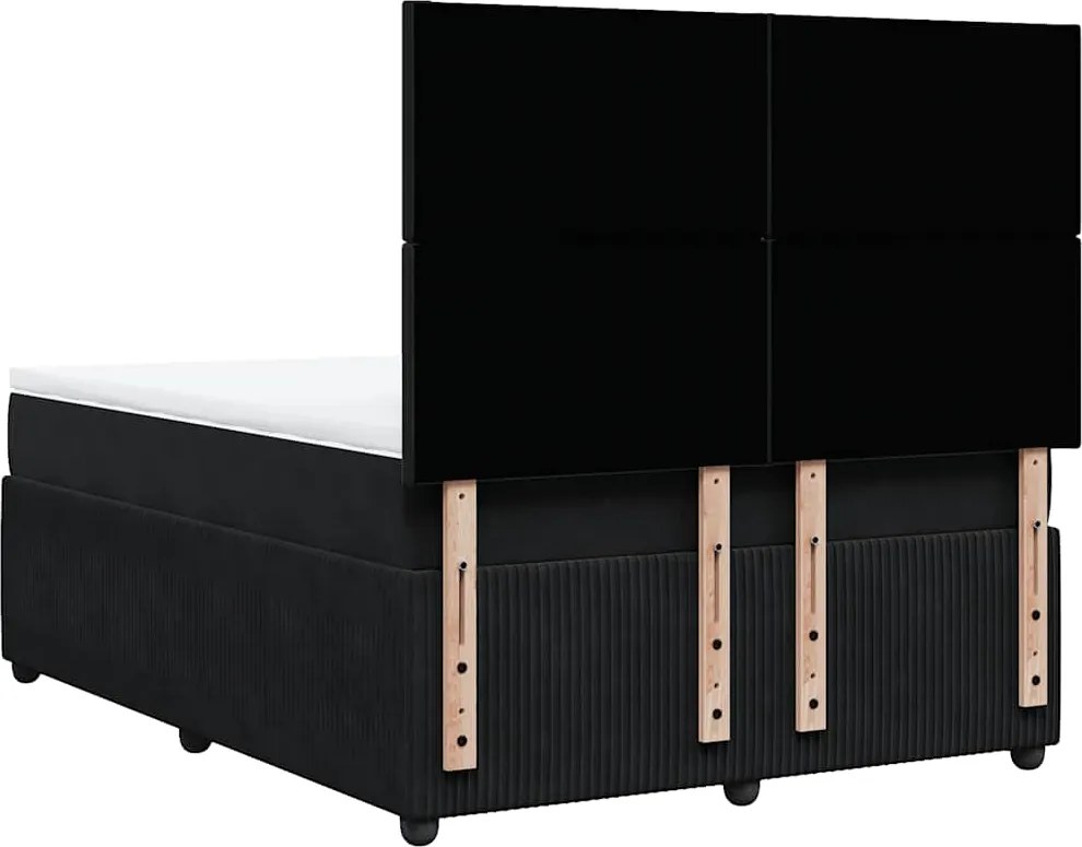 Box spring postel s matrací černá 140 x 190 cm samet 3292330
