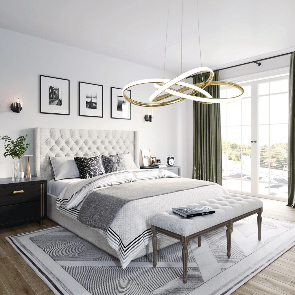 Toolight Toolight, LED zásvěsné svítidlo 60x60 40W APP815-CP + dálkové ovládání, bílá-zlatá, OSW-04026
