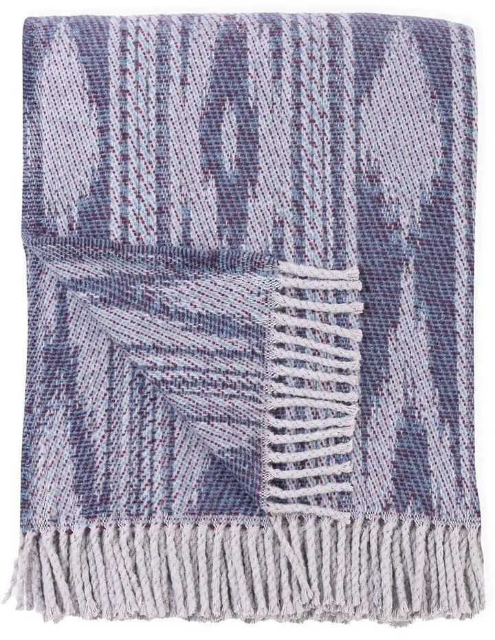 Modrý pléd s podílem bavlny Euromant Zanzibar, 140 x 180 cm