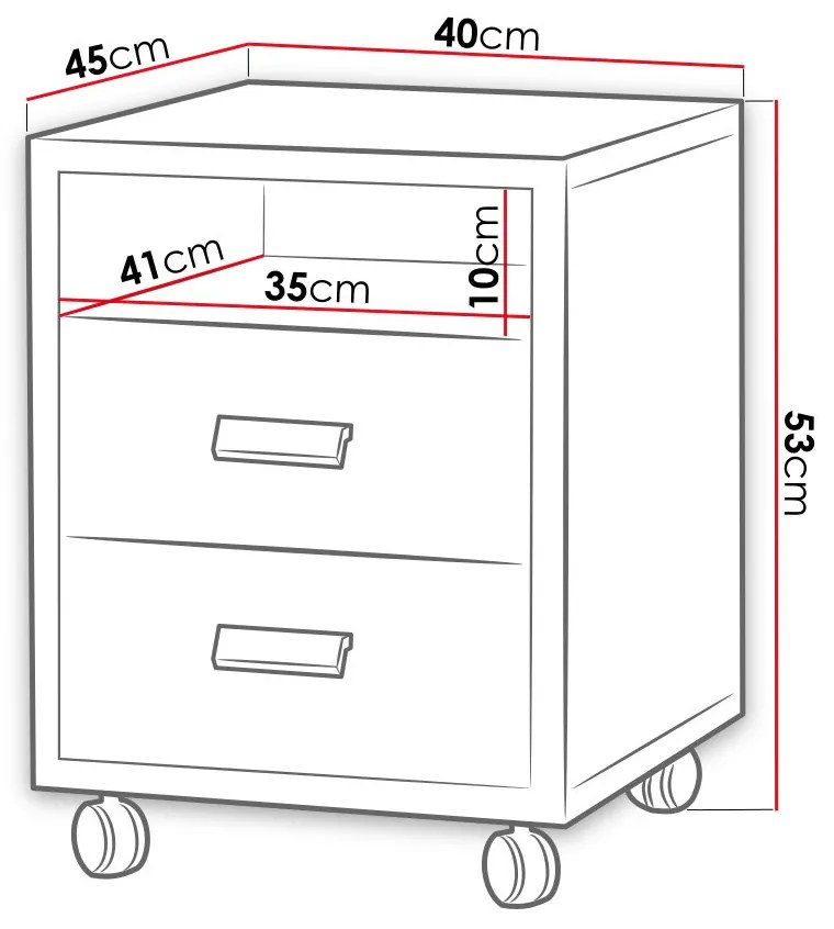 VÝPRODEJ - Kontejner k psacímu stolu NORA