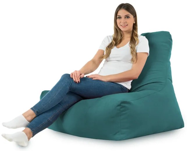 Křeslo Bali sametové, nebeské