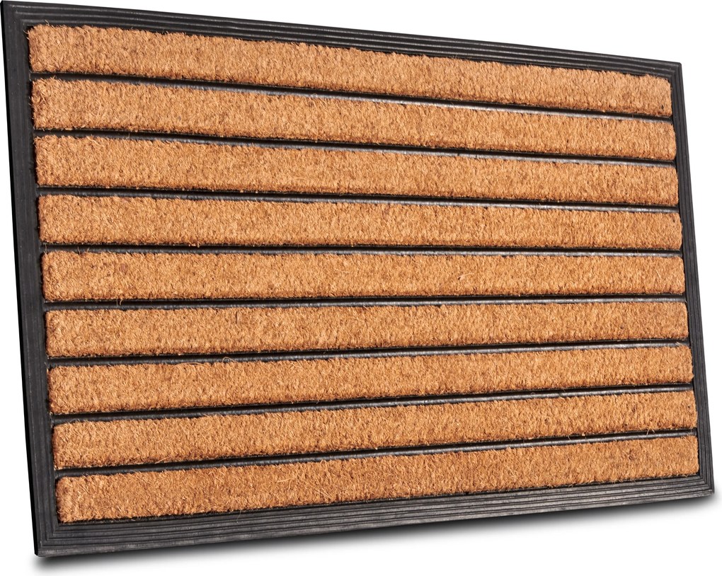 Hanse Home, Rohožka Striped 105935 - na ven i na doma, 45x75, hnědá, chodba / předsíň
