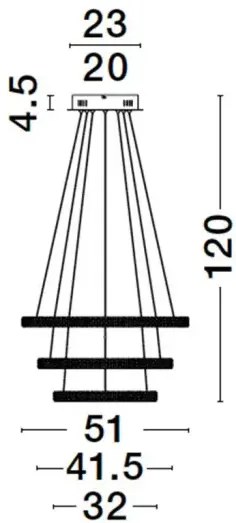LED lustr Ginevra 51 černé
