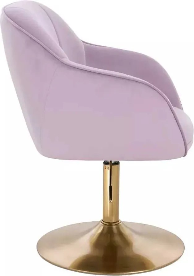 LuxuryForm DESIGN Otočná židle AVOLA VELUR na zlatém talíři - levandule