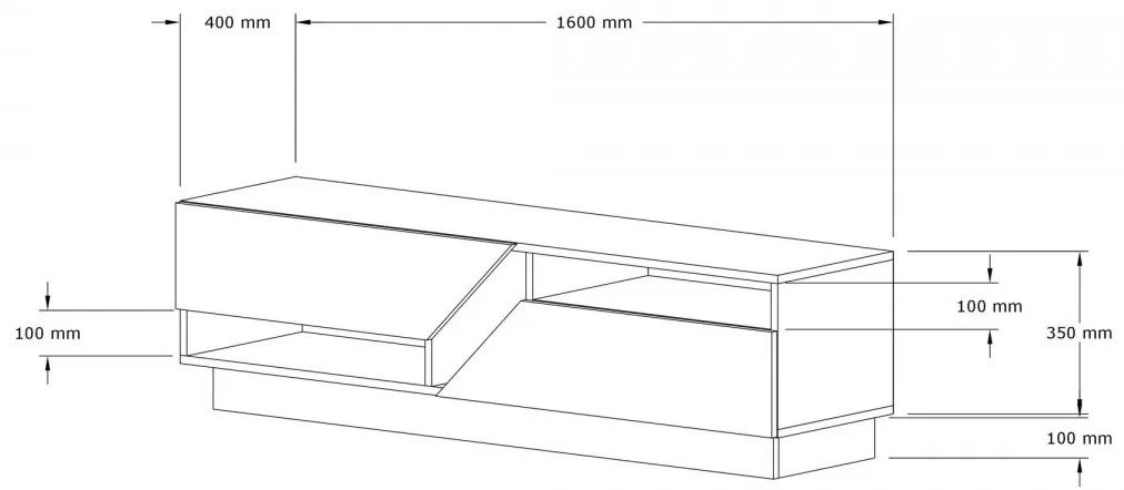 TV stolek Koza 160 cm ořech/bílý