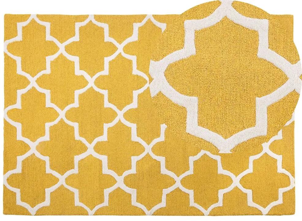 Žlutý bavlněný koberec 140x200 cm SILVAN Beliani