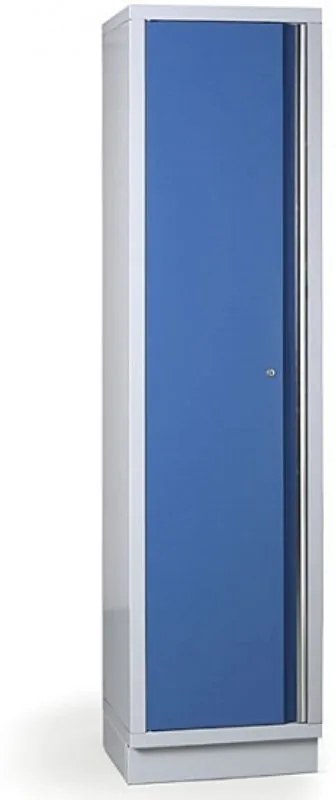 Úzká dílenská skříň s dveřmi EXPERT, 4 police, zámek, 600 x 458 x 2000 mm