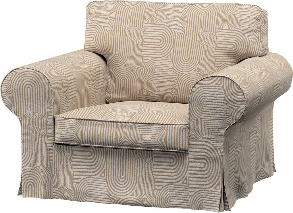 Potah na křeslo IKEA Ektorp barva béžová látka pletený vzor, vzorované