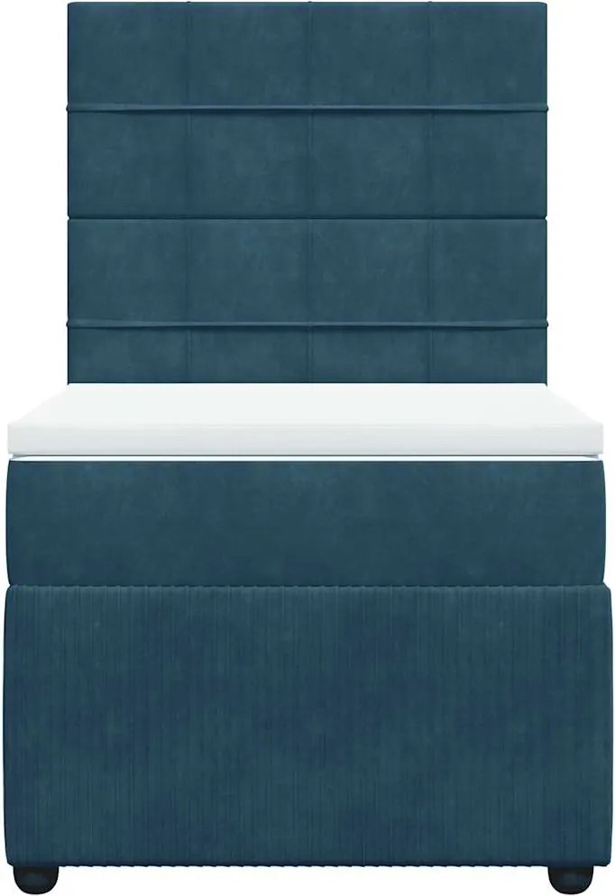 Box spring postel s matrací tmavě modrá 80 x 200 cm samet 3292194