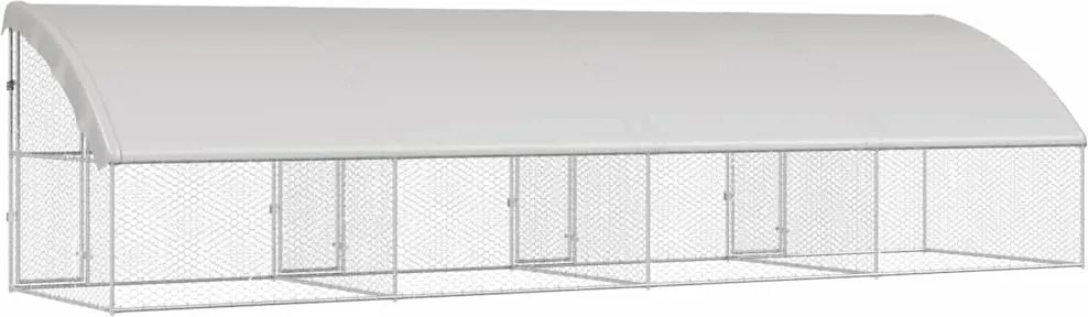 Psí kennel 4 ks Stříbrná 8 x 2 x 2 m Pozinkovaná ocel 3368327