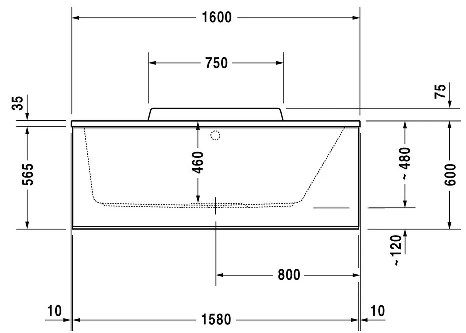 Duravit DuraStyle - vana, 160x70 cm, pravá 700293000000000