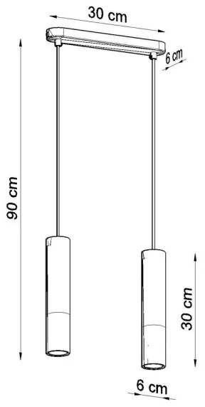 Sollux SL.0651 - Lustr na lanku BORGIO 2xGU10/40W/230V beton/kov černá
