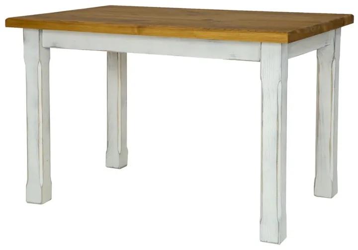 ARTEN Rustikální jídelní stůl POPRAD MES02B - borovice (bílý vosk) ROZMĚR: (š/h/v) 120 x 80 x 76 cm