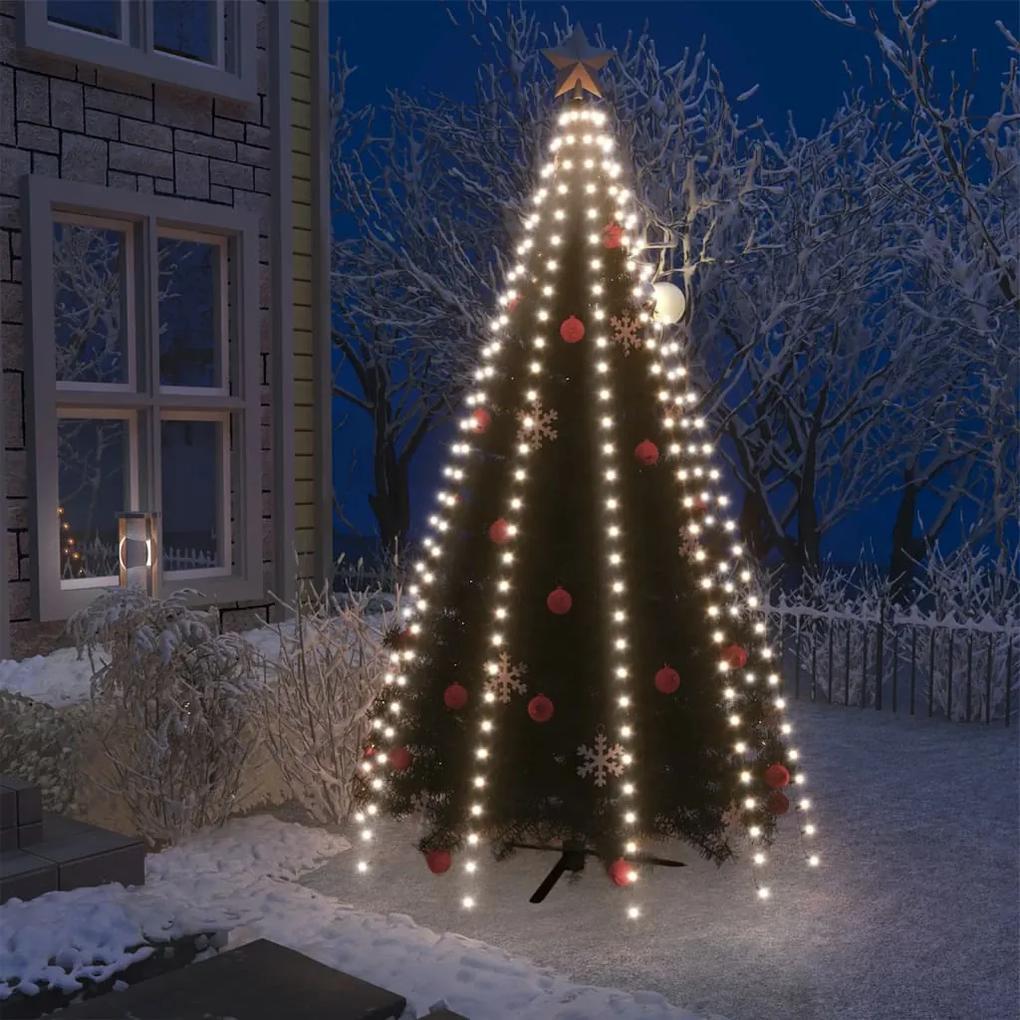 Světelná síť na vánoční stromek 250 studených bílých LED 250 cm - Default Title