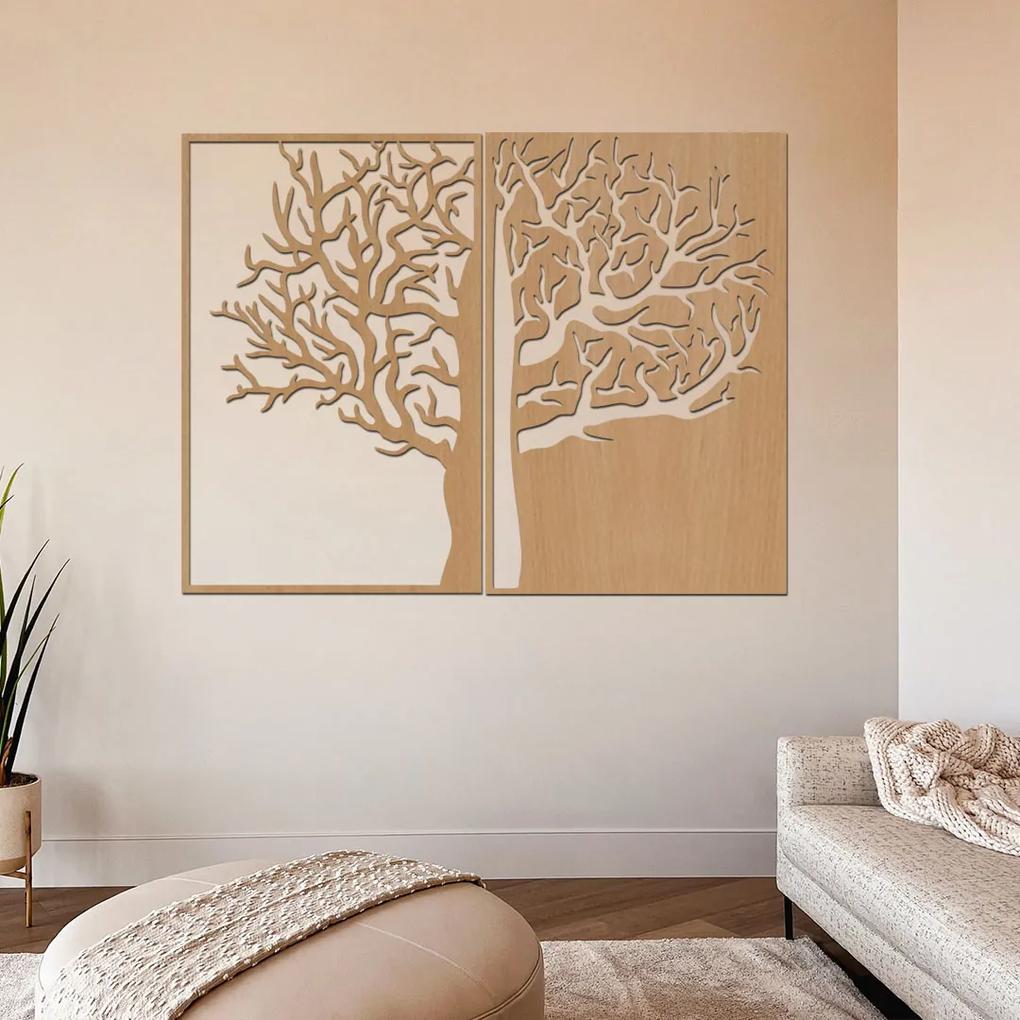 dřevo života Dřevěný strom na zeď DUALITY Barevný vzor: Šedá, Rozměry (cm): 60x45