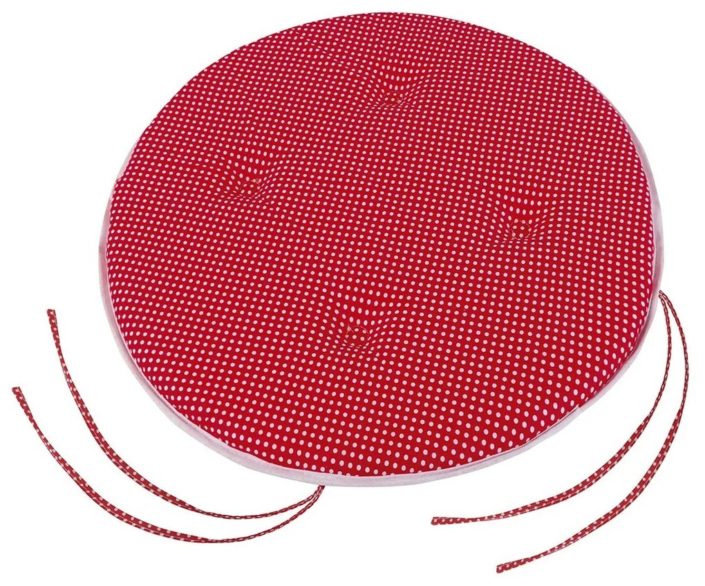 Bellatex Sedák Adéla kulatý hladký Puntík červená, 40 cm