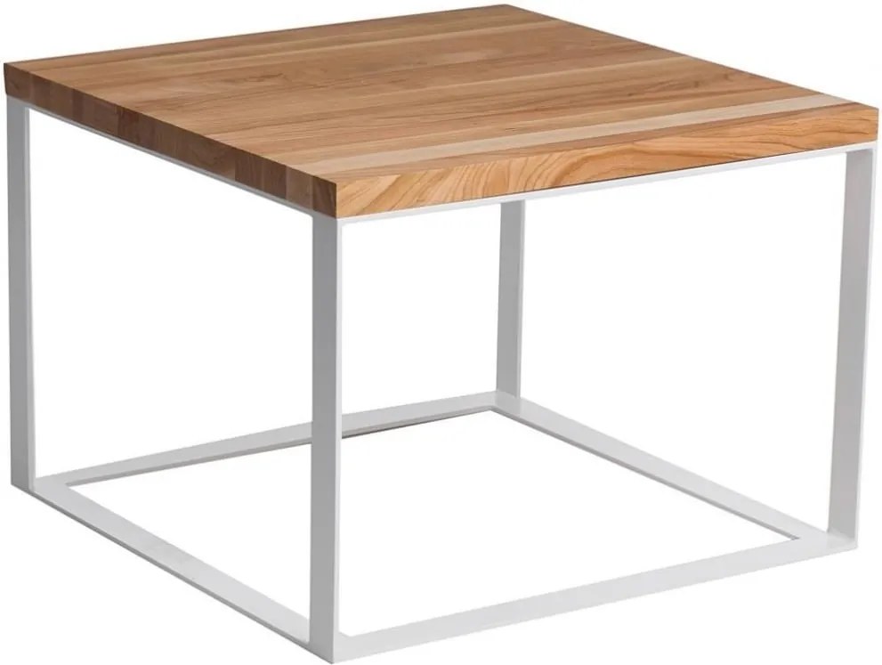 Konferenční stolek Aulum 60x60 cm, třešeň/bílá