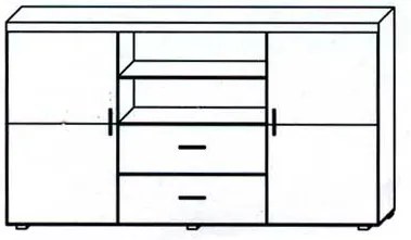 SAMBA k | komoda 5 | 164 cm | san marino/krémová