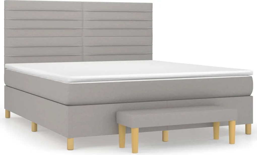 Box spring postel s matrací světle šedá 160 x 200 cm textil 3137245