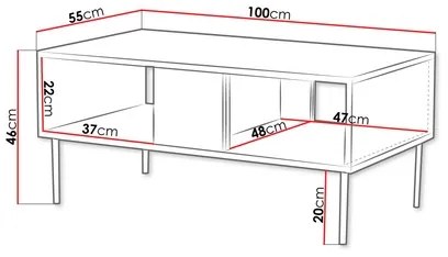 Konferenční stolek DECO 46x100 cm ořech warmia