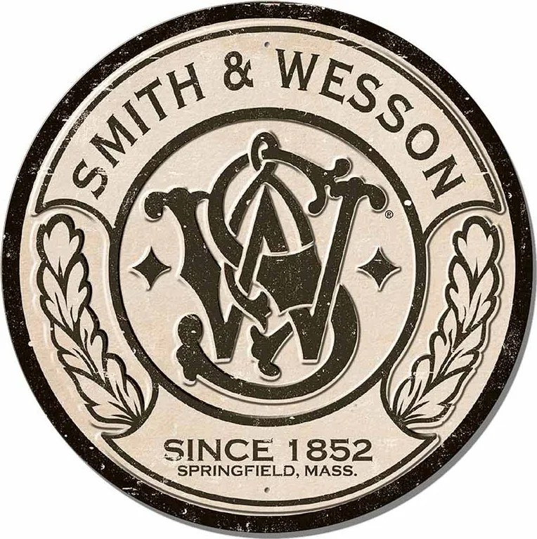 Plechová cedule Smith &amp; Wesson Round 28 cm