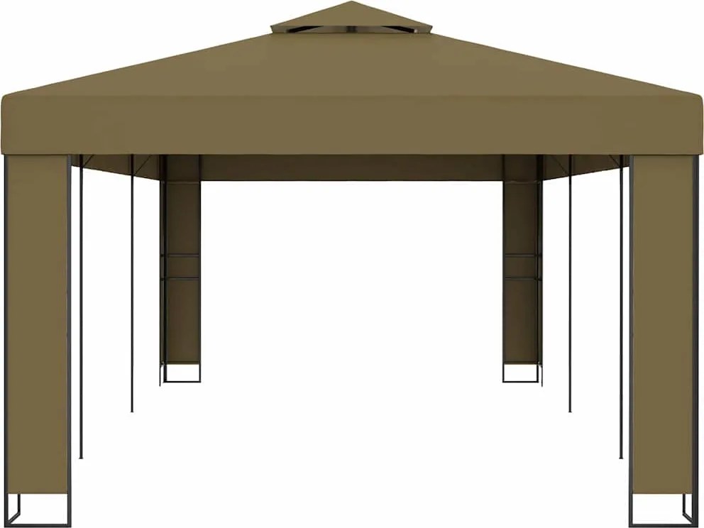 Altán s dvojitou střechou 3 x 6 m taupe 180 g/m² 312219