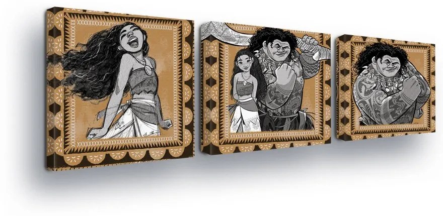 GLIX Obraz na plátně - Disney Moana Trio 3 x 25x25 cm