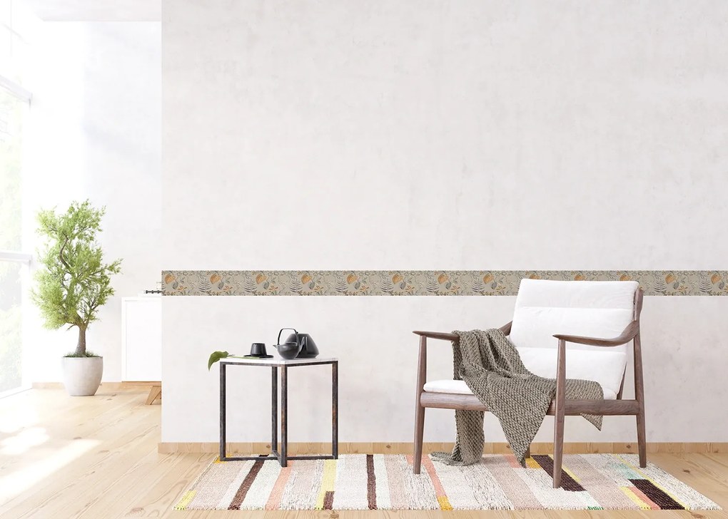 Samolepící bordura na zeď Přírodní Ornament | 5 m x 13.8 cm | DWB8431