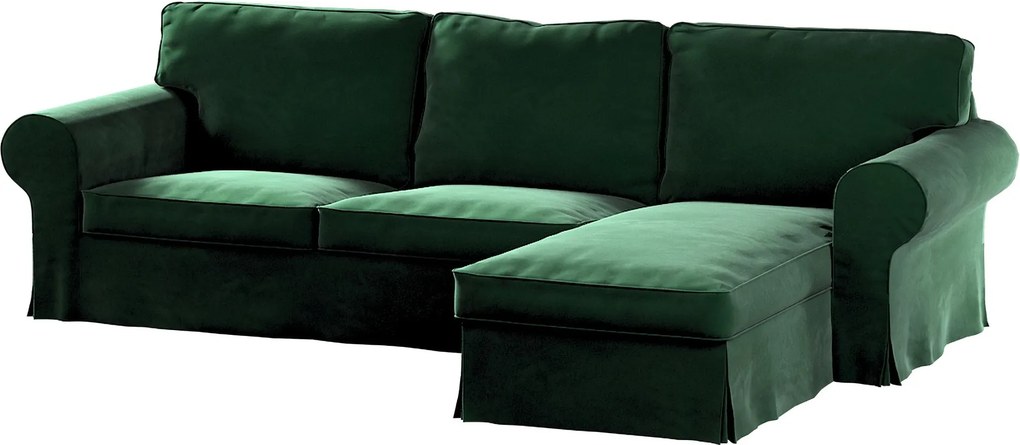 Potah na pohovku IKEA Ektorp 2-místná s lenoškou barva zelená látka lesklé, sametová