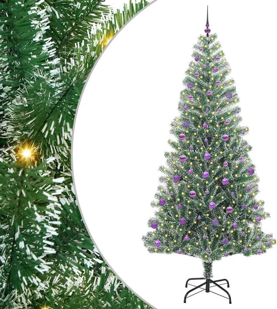 Umělý vánoční stromeček se sněhem a LED osvětlením 240 cm 3396839