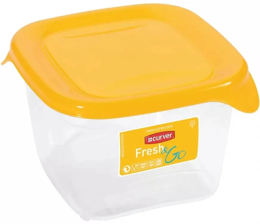 Box na potraviny čtvercový fresh&amp;go 182243 žlutý